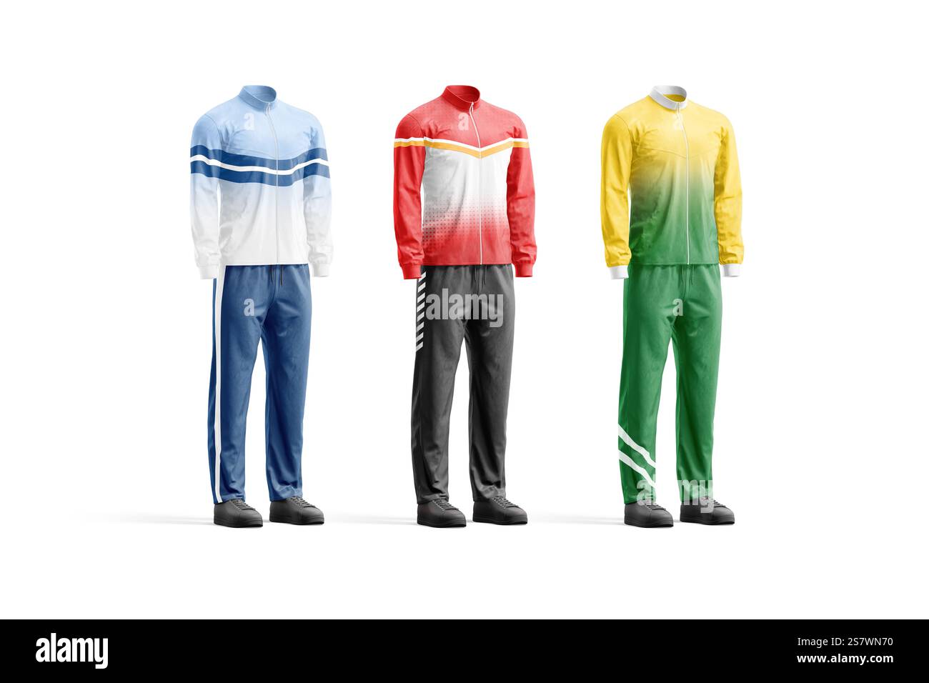 Blank colored sport team uniform mockup, side view, 3d rendering. Empty ...