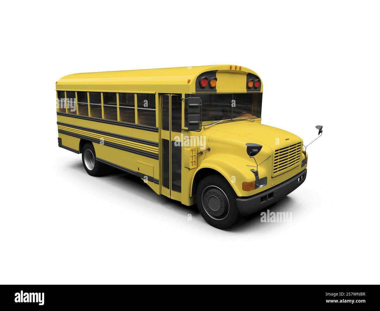 Isolated school bus on white background Stock Photo - Alamy