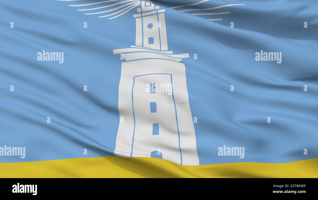 Alexandria City Flag, Country Egypt, Closeup View, 3D Rendering Stock ...