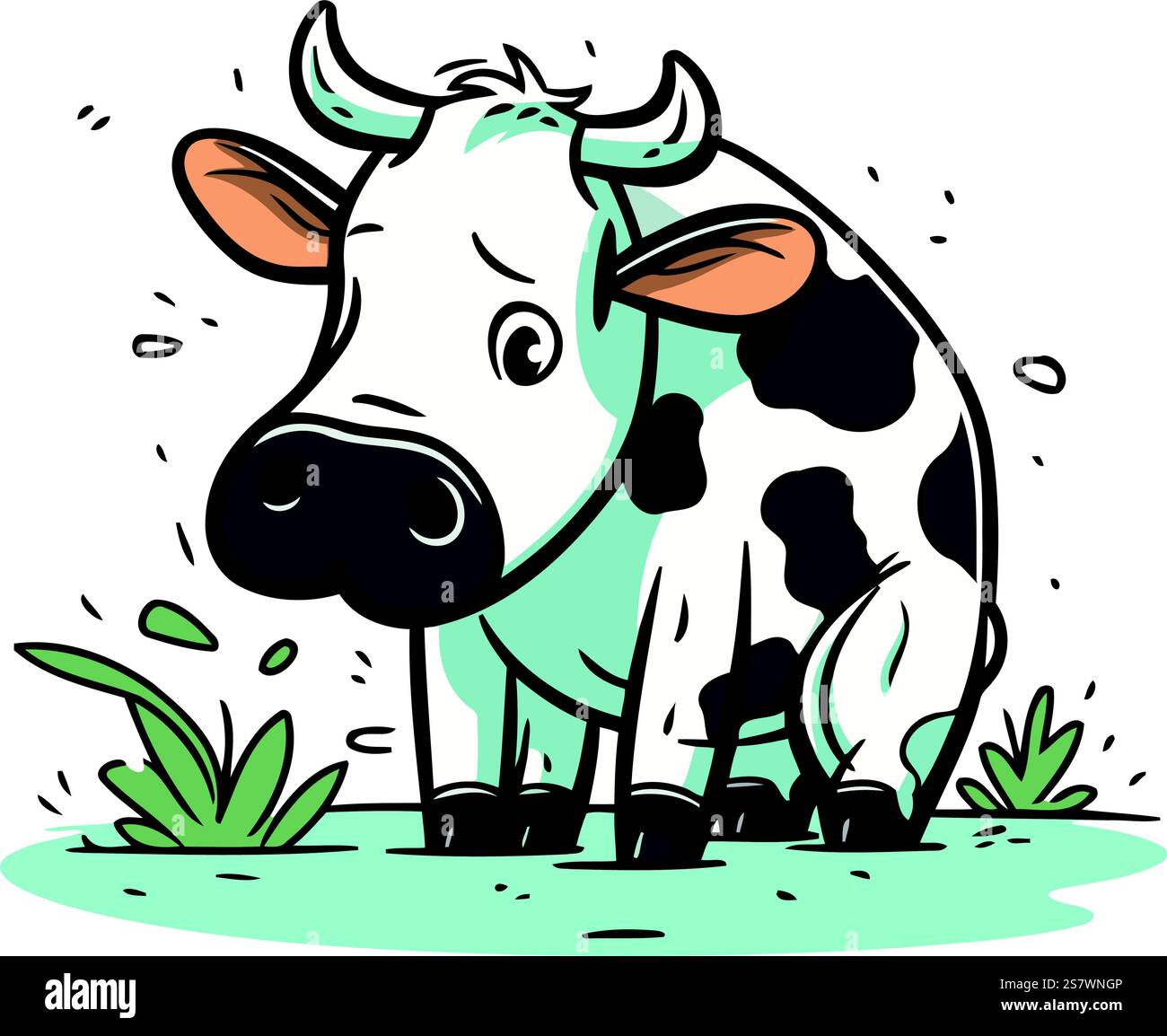 Cow field drawing hi-res stock photography and images - Alamy