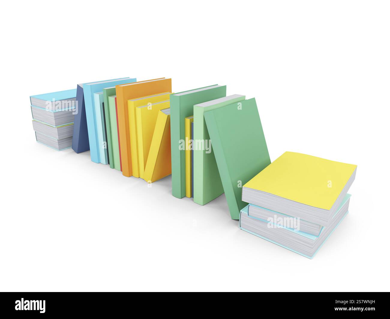 Isolated books over white background Stock Photo - Alamy
