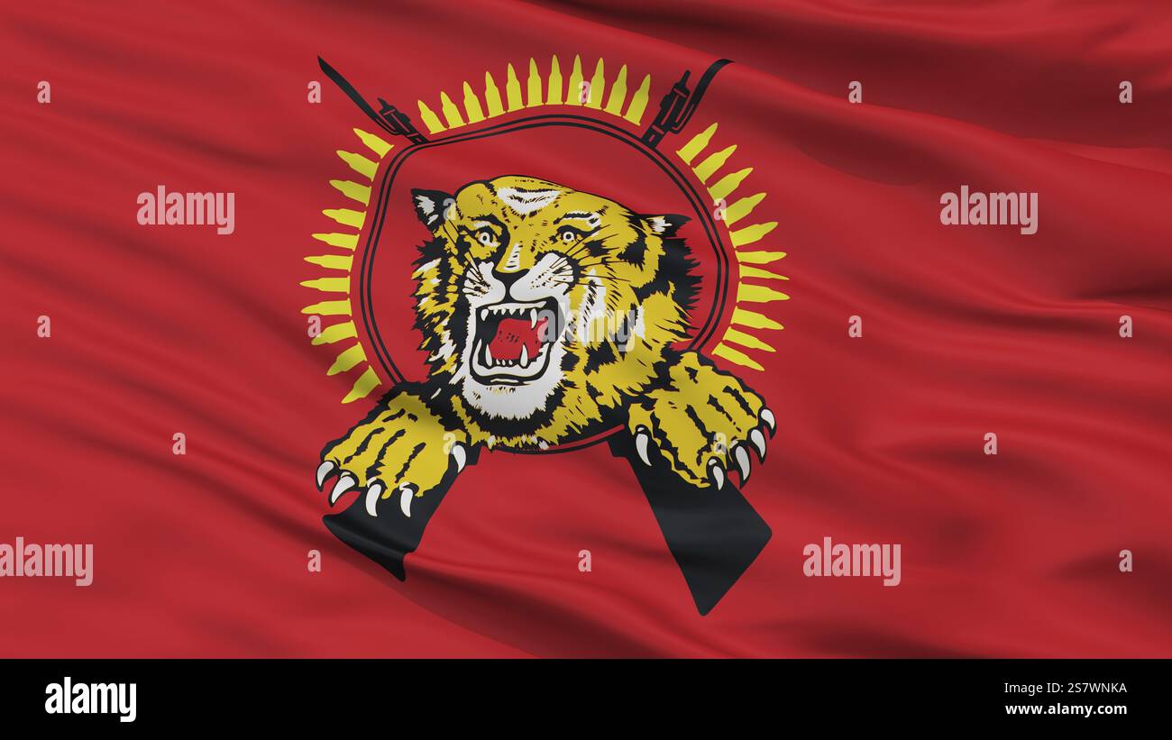 Tamil Tigers Flag, Closeup View Stock Photo - Alamy