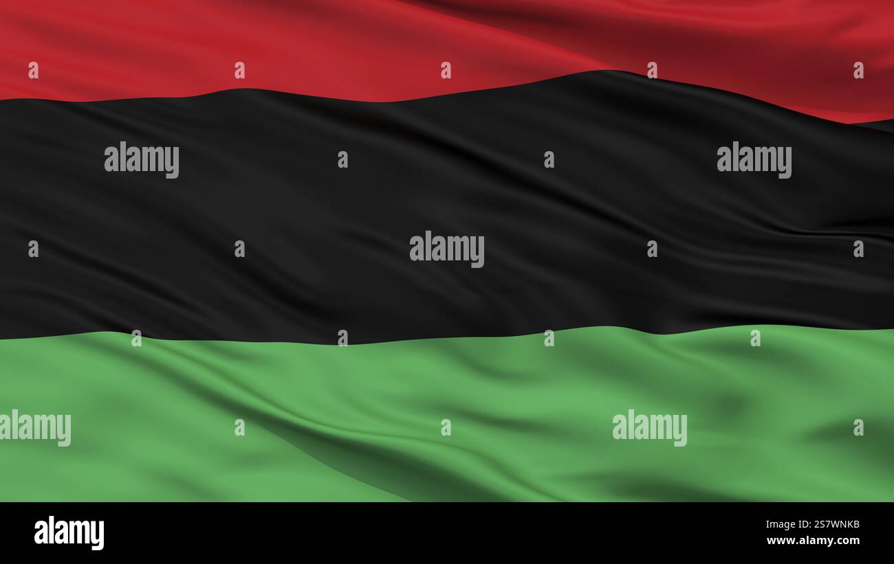 Panafrican Unia Afro American Black Liberation Flag, Closeup View Stock ...