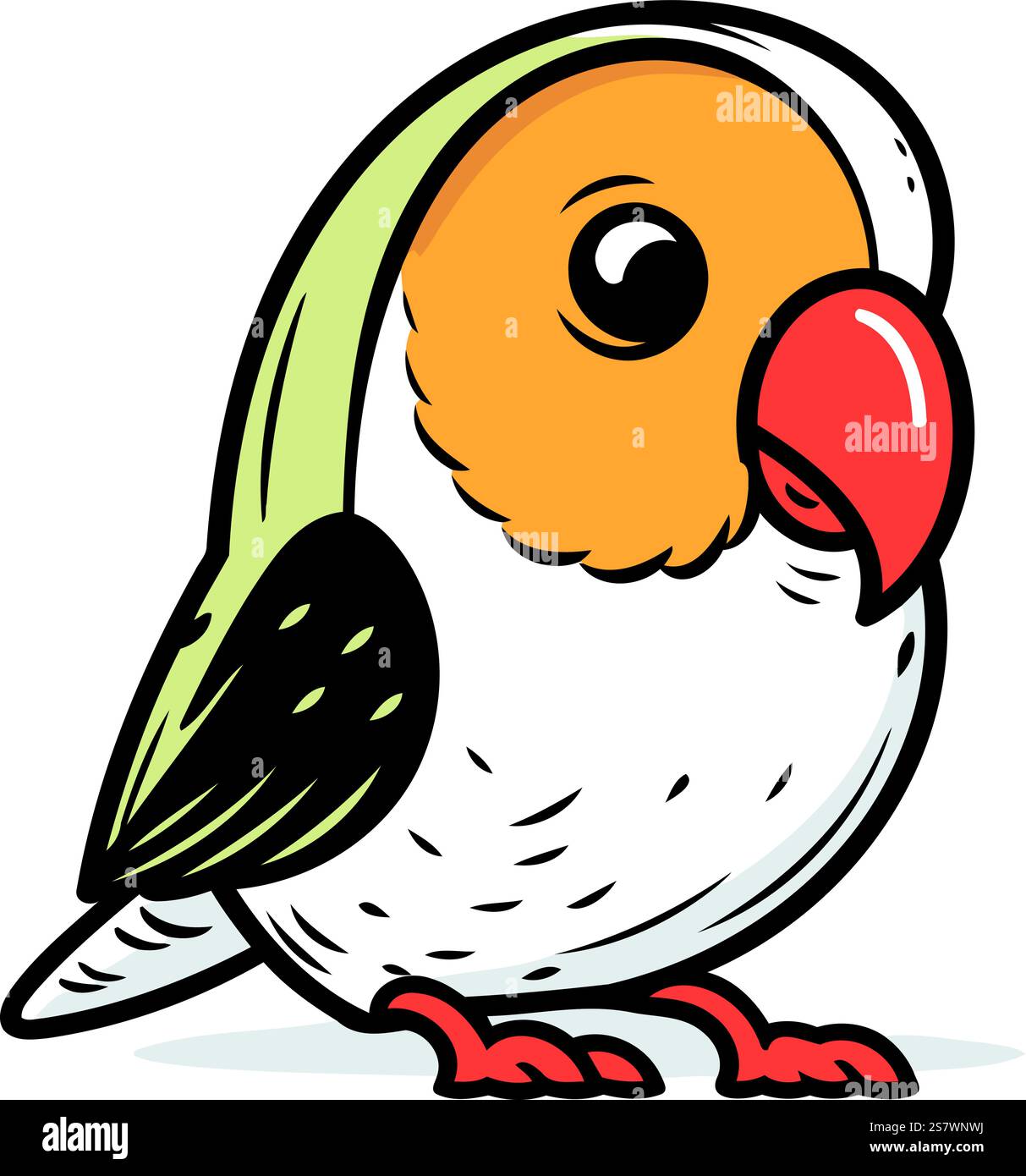 Cartoon parrot isolated on a white background. Vector illustration ...