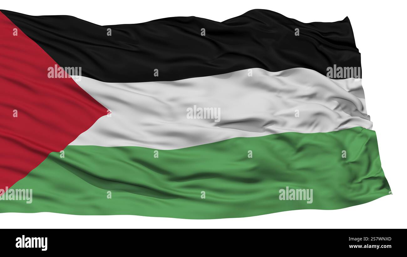 Isolated Palestine Flag, Waving on White Background, High Resolution ...