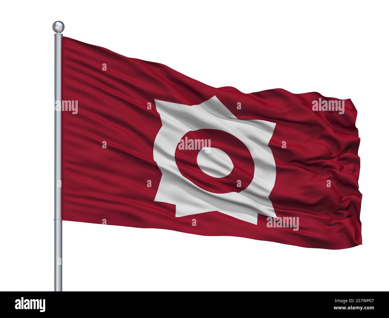 Moka City Flag On Flagpole, Country Japan, Tochigi Prefecture, Isolated ...