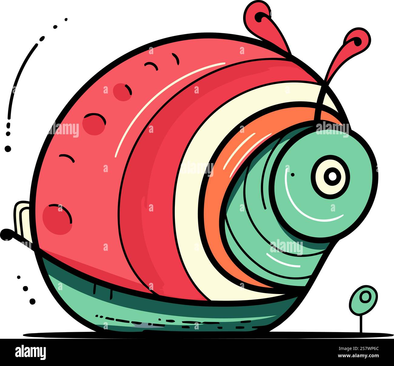 Cartoon snail. Vector illustration of a snail in cartoon style Stock ...