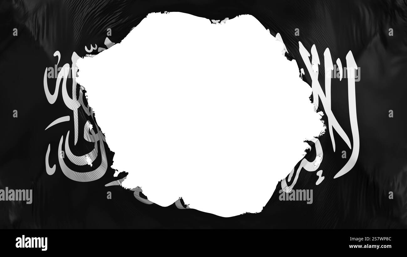 Broken Black Jihad flag, white background, 3d rendering Stock Photo - Alamy