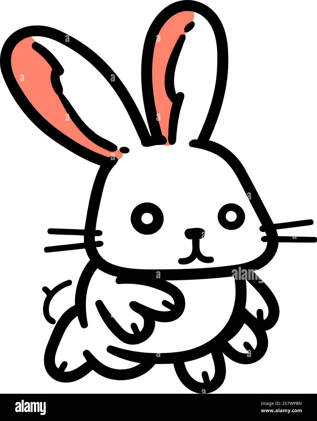 cute little rabbit cartoon vector illustration graphic design doodle ...