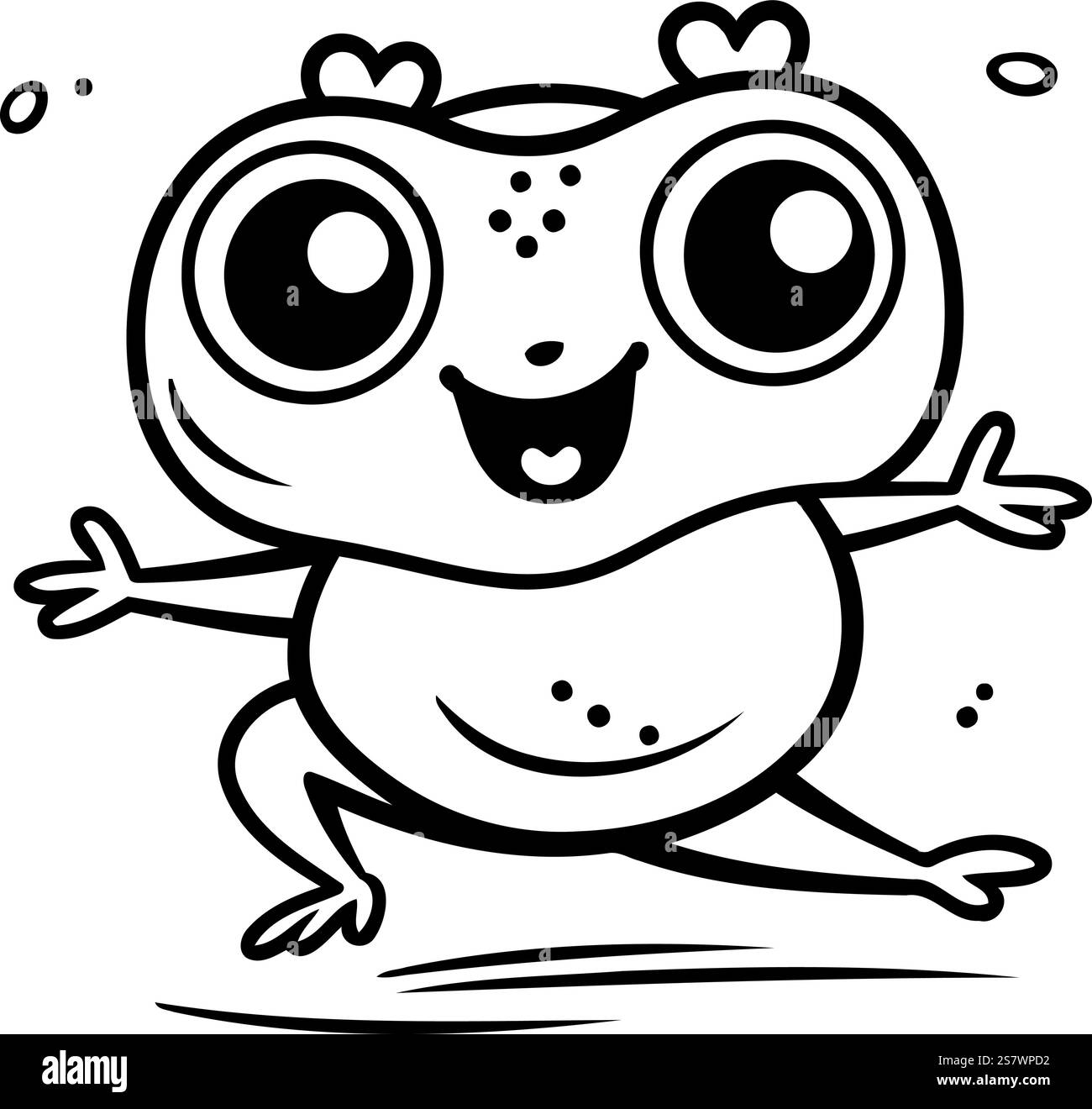 Cute cartoon frog. Vector illustration isolated on a white background ...