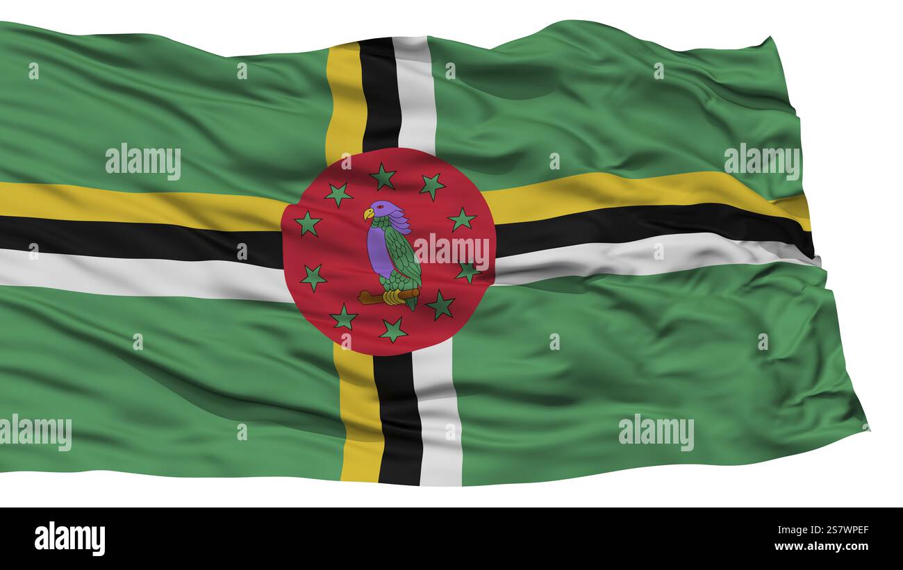 Isolated Dominica Flag, Waving on White Background, High Resolution ...