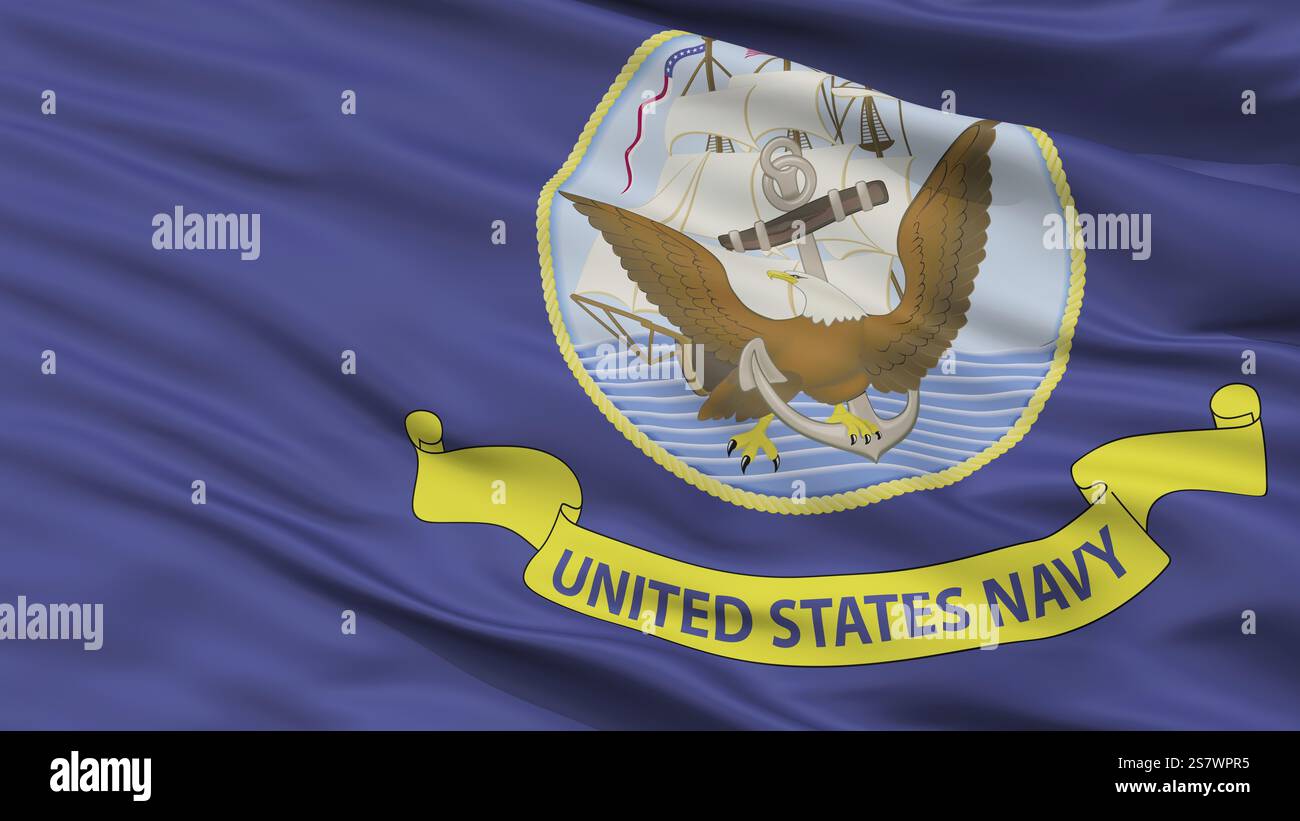 United States Navy Official Specifications Flag, Closeup View Stock ...