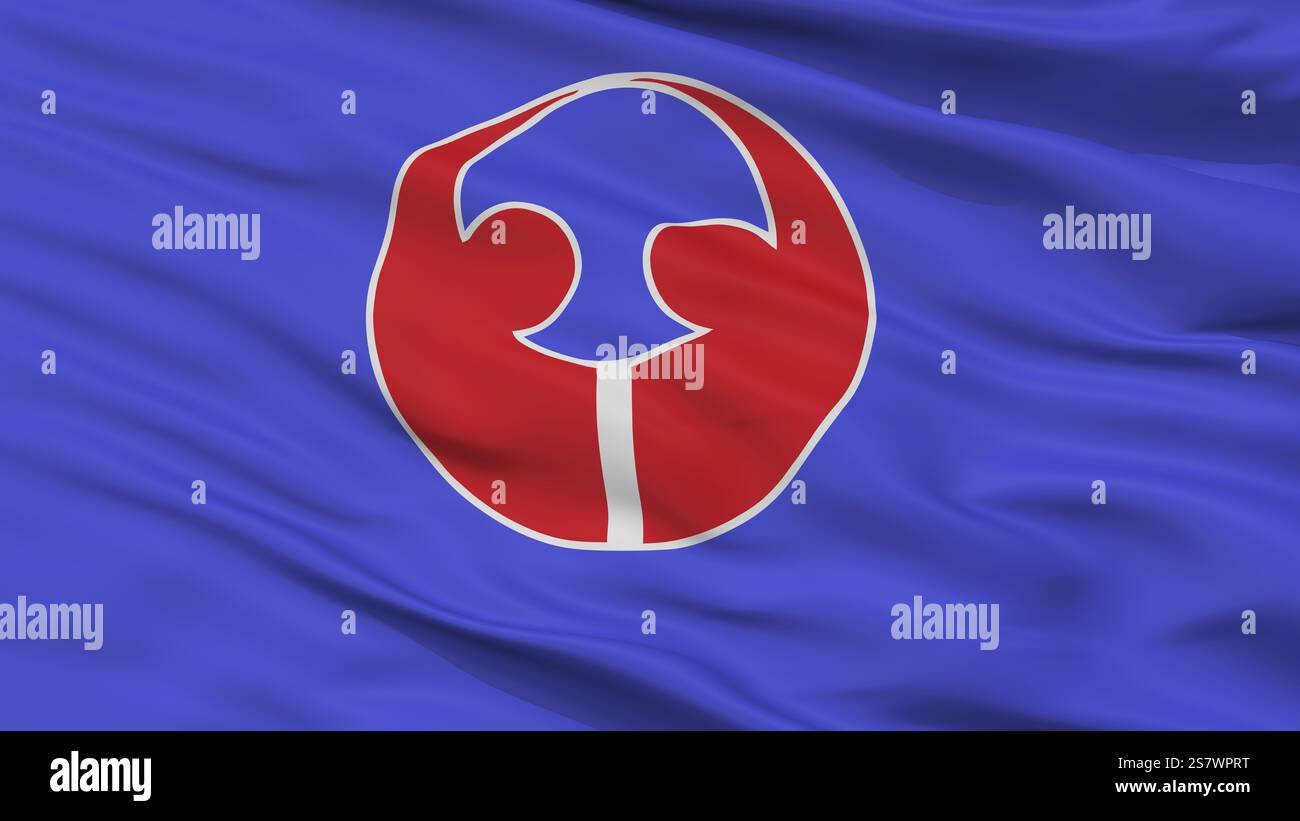 Toyoake City Flag, Country Japan, Aichi Prefecture, Closeup View, 3D ...