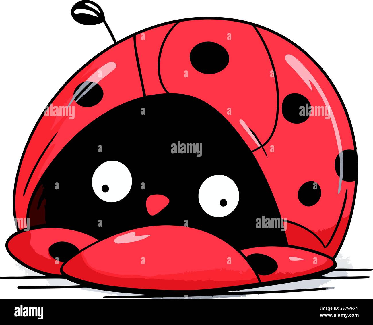 Cartoon ladybug isolated on white background. Cute vector illustration ...