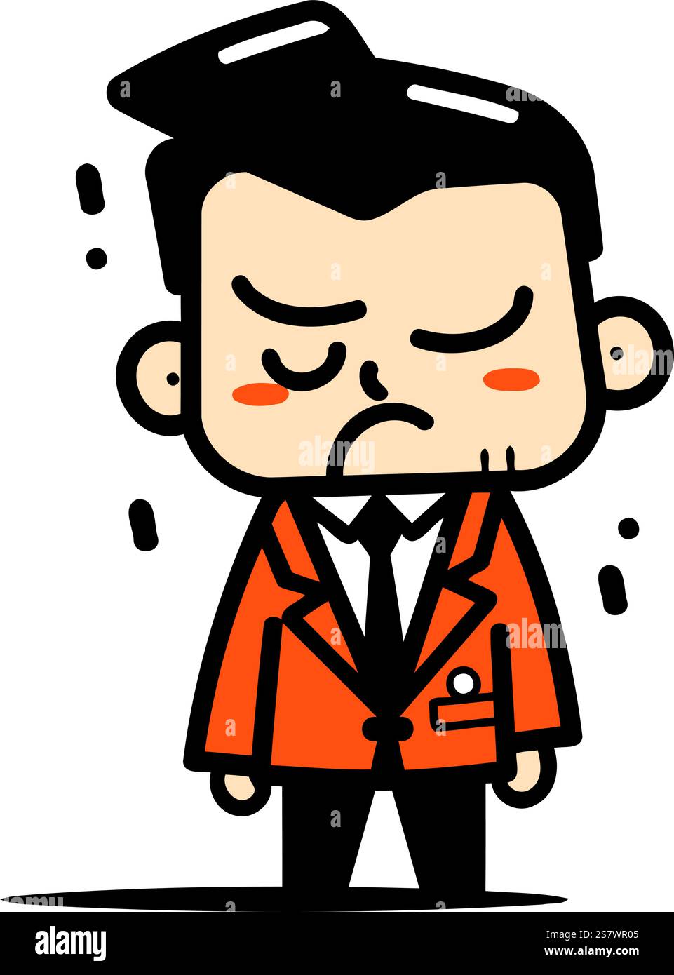 Sad Businessman Colorful Cartoon Vector Illustration Stock Vector Image ...