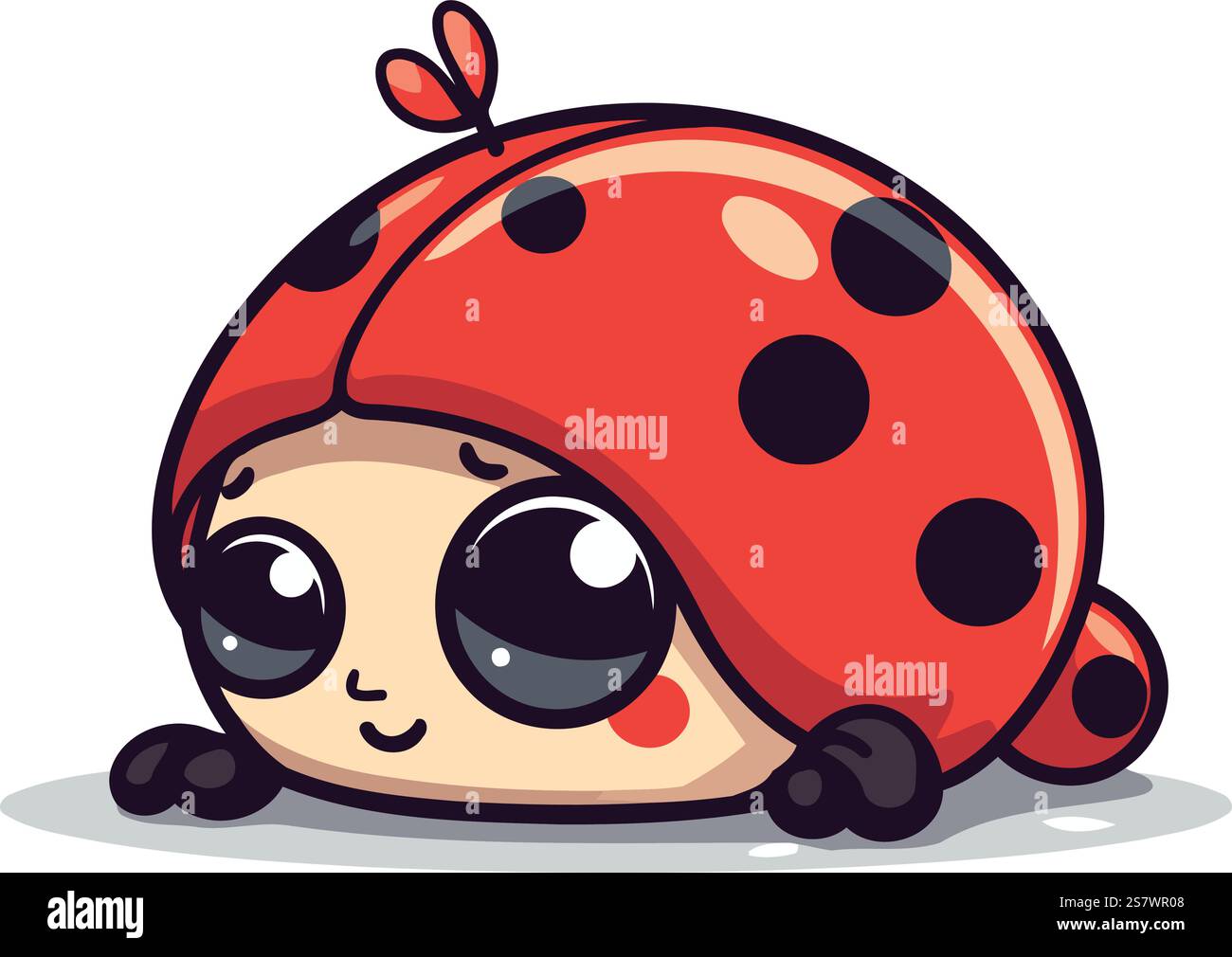 Cute cartoon ladybug isolated on white background. Vector illustration ...
