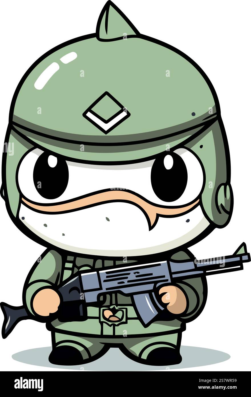 Army soldier character cartoon style vector illustration. Army and ...