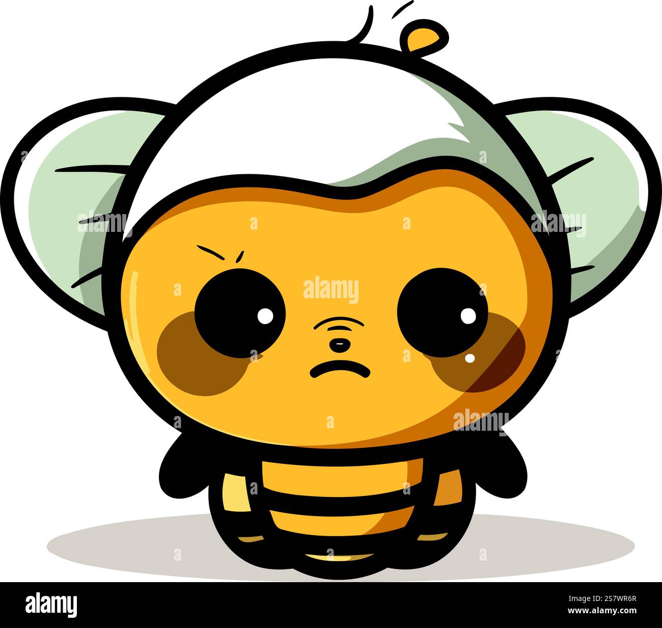Cute Little Bee Cartoon Mascot Character Vector Illustration Stock ...