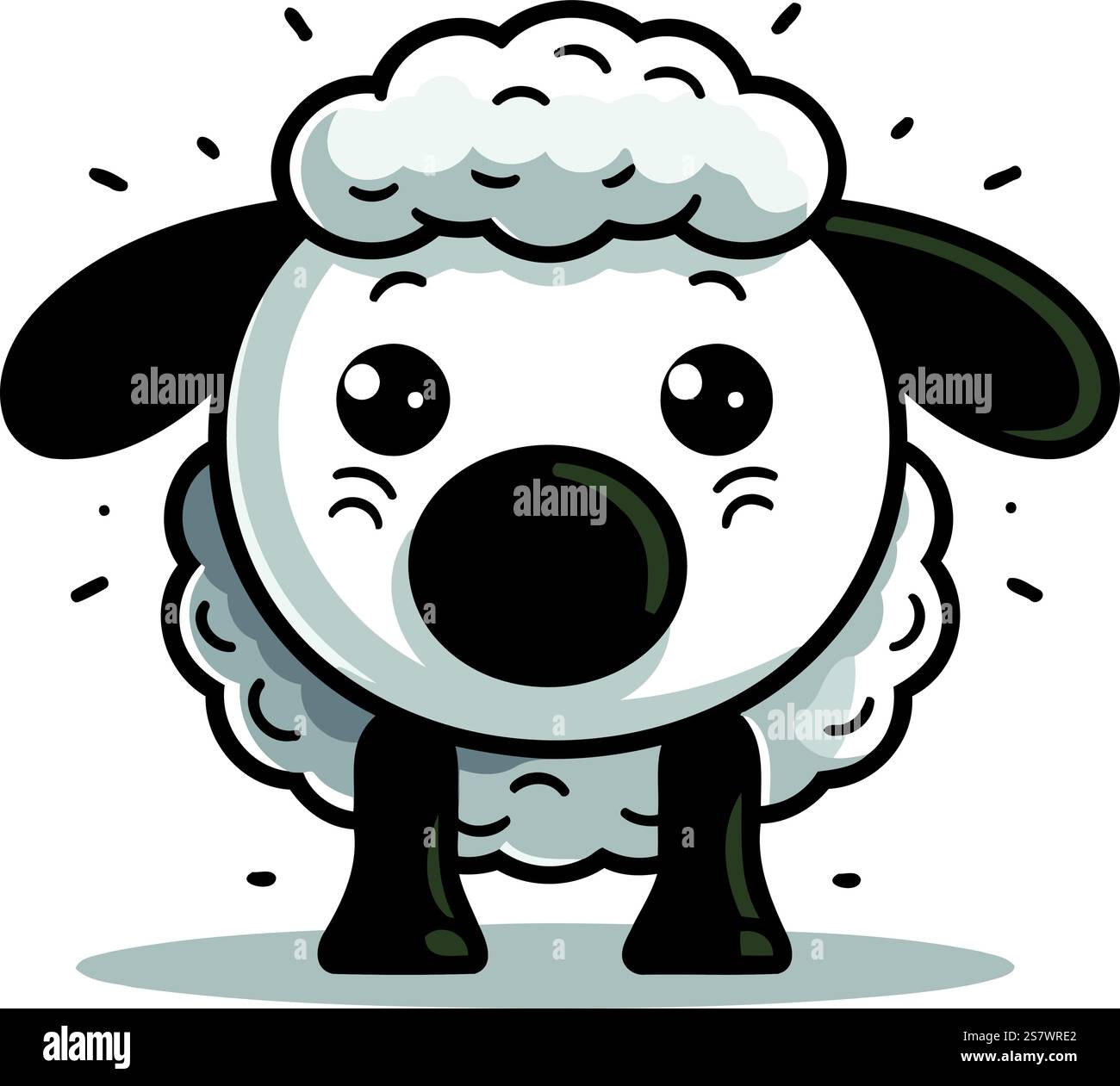 Cute Sheep Face Cartoon Mascot Character Vector Illustration Stock ...