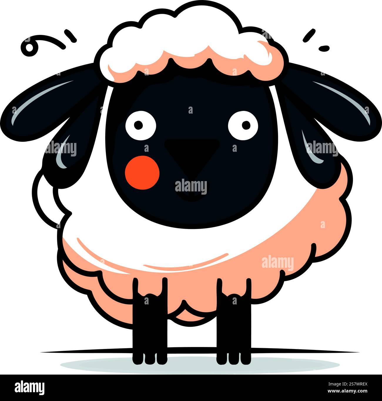 Cute Sheep Cartoon Mascot Character. Vector Illustration Stock Vector ...