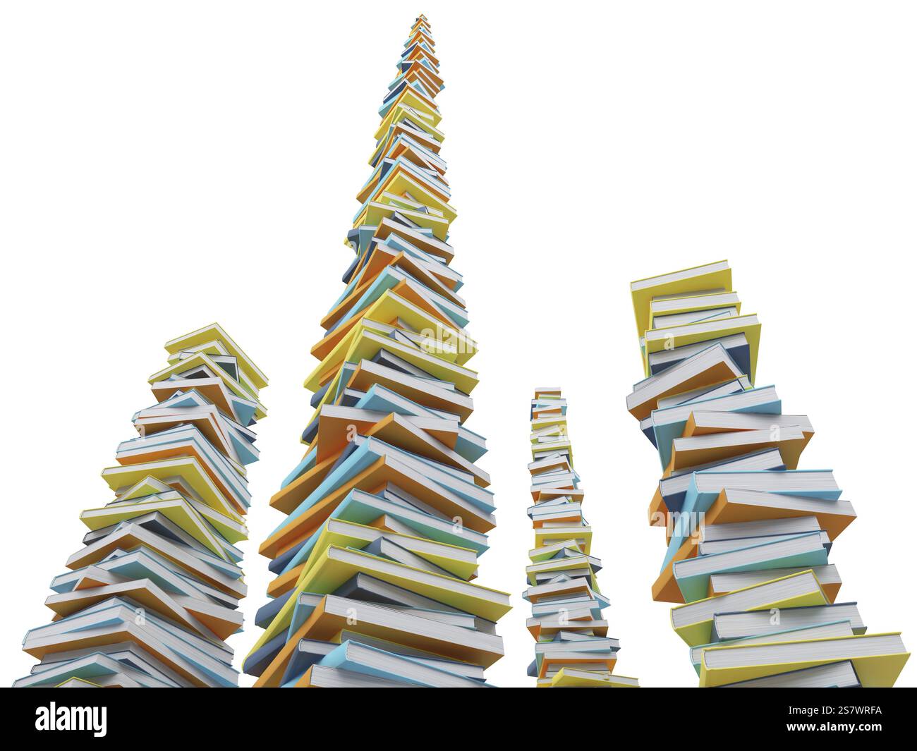 Isolated books over white background Stock Photo - Alamy