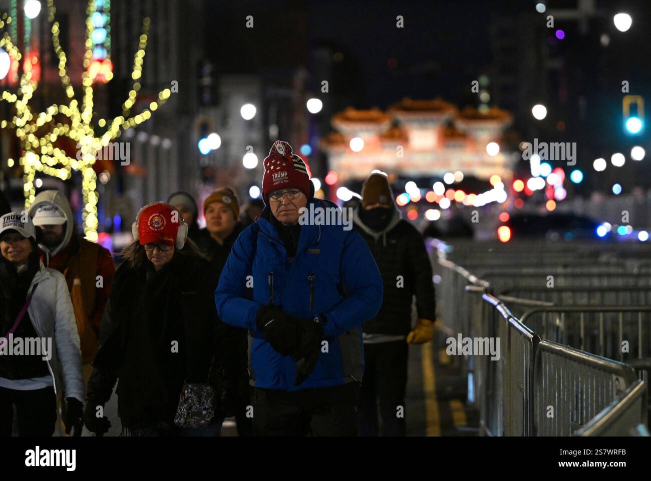People head to the live broadcast venue for the inauguration of ...
