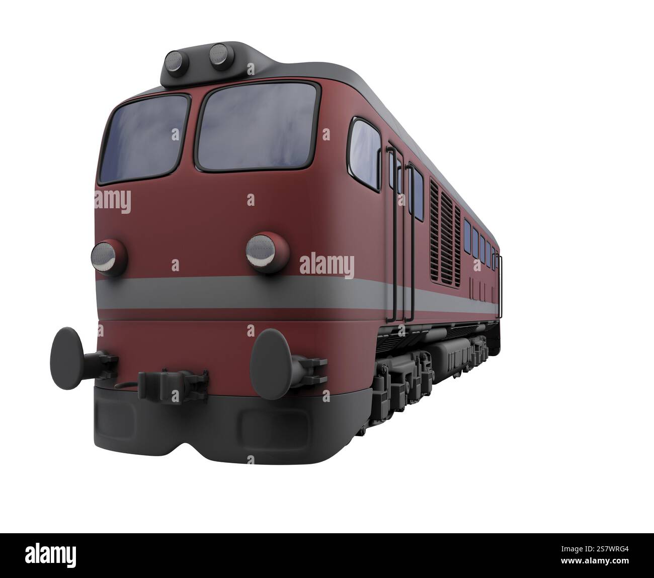 Isolated red train over white background Stock Photo - Alamy