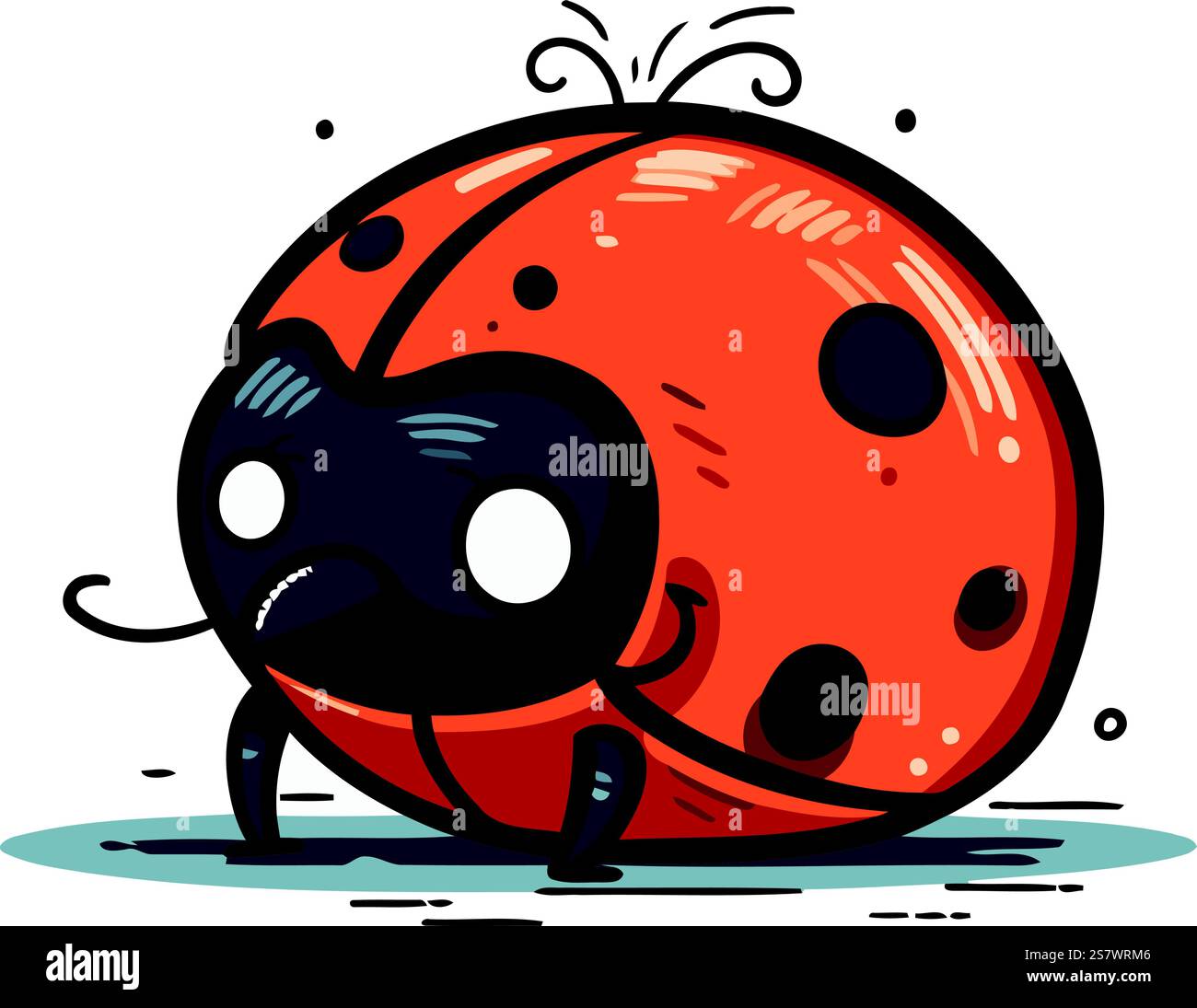 Cute ladybug cartoon vector illustration. Isolated on white background ...