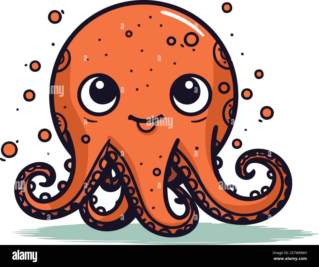 Cute cartoon octopus. Vector illustration isolated on white background ...