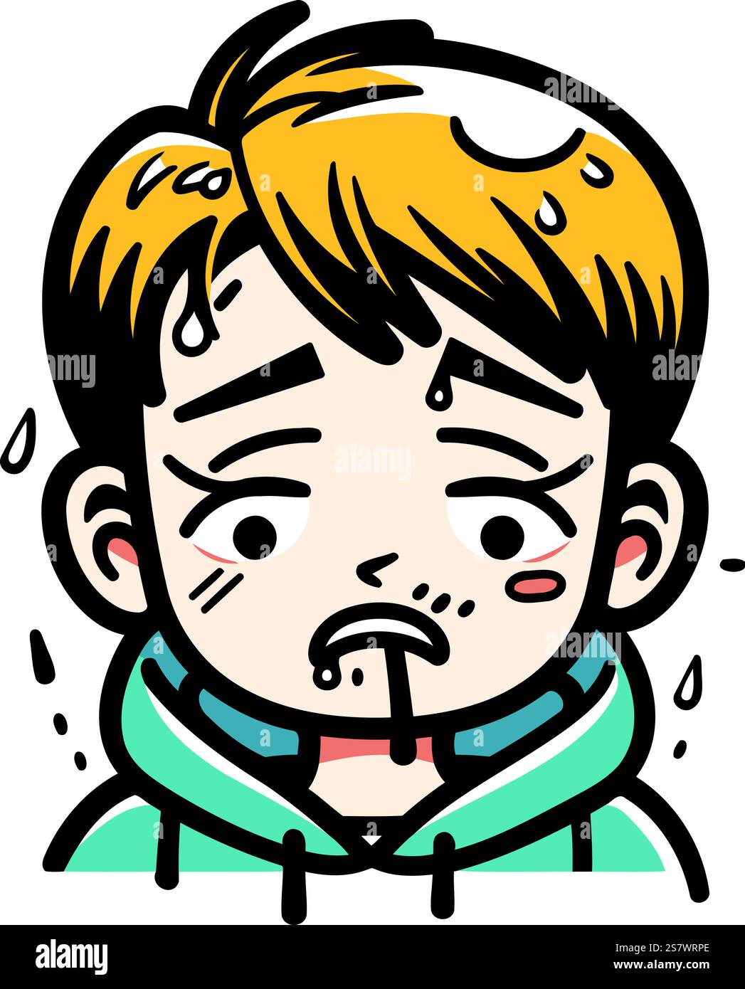 Illustration of a boy who has a cold and is coughing Stock Vector Image ...
