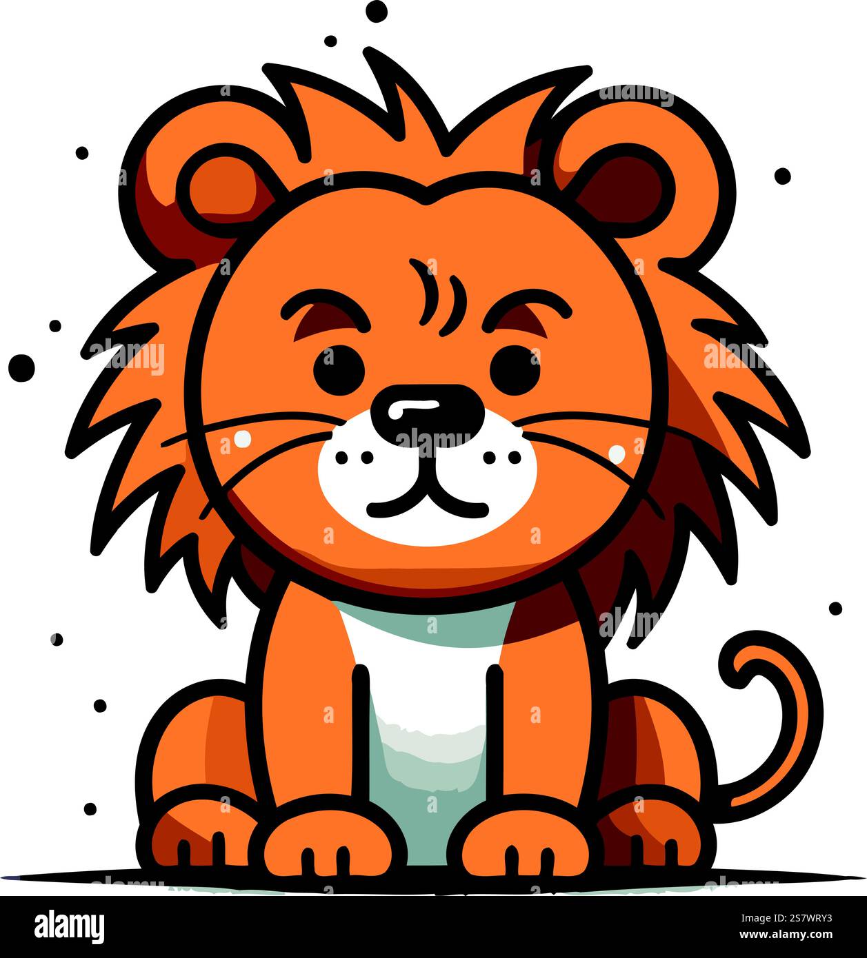 Cute cartoon lion. Vector illustration isolated on a white background ...