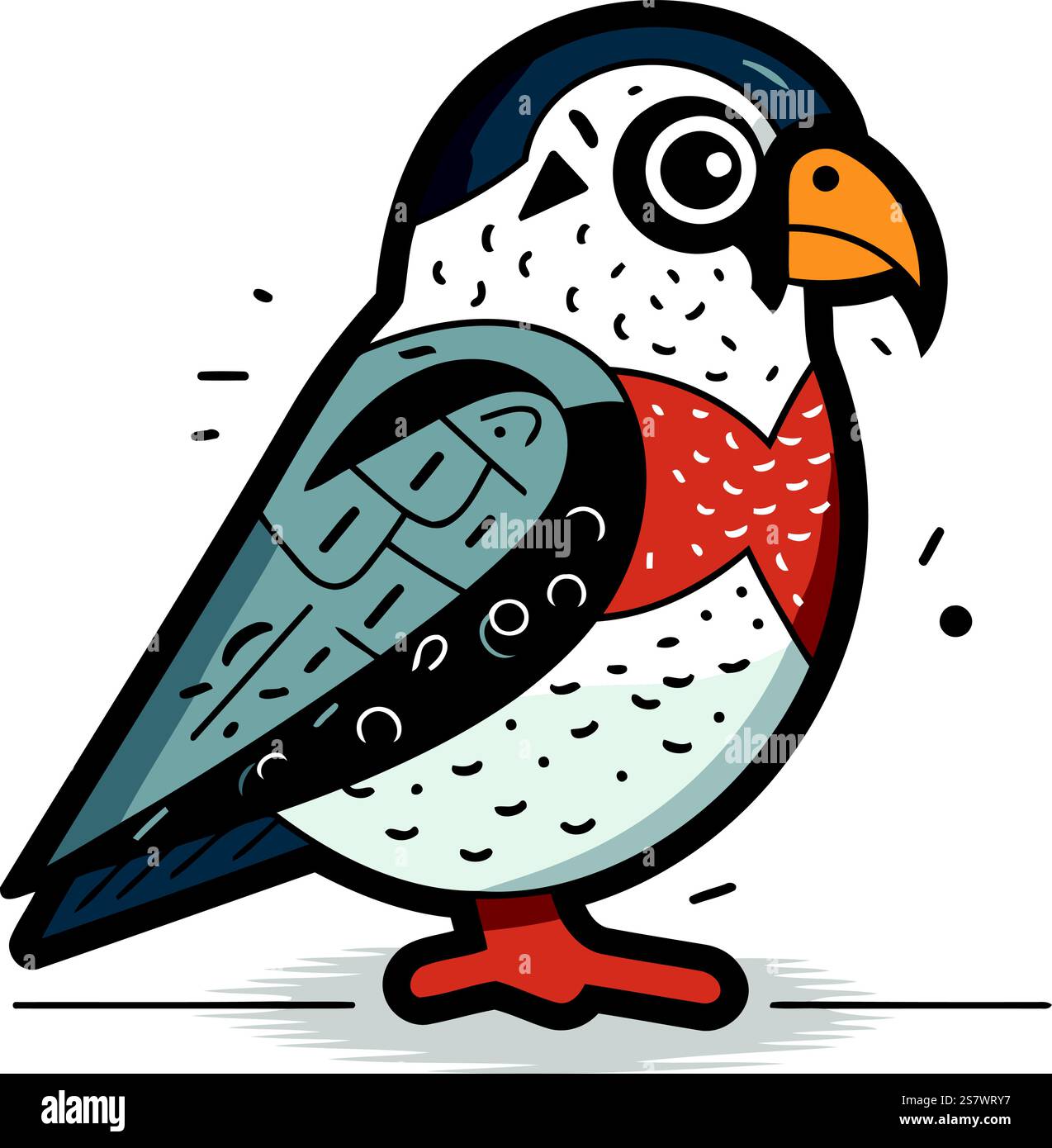 Vector illustration of a cute cartoon pheasant on white background ...