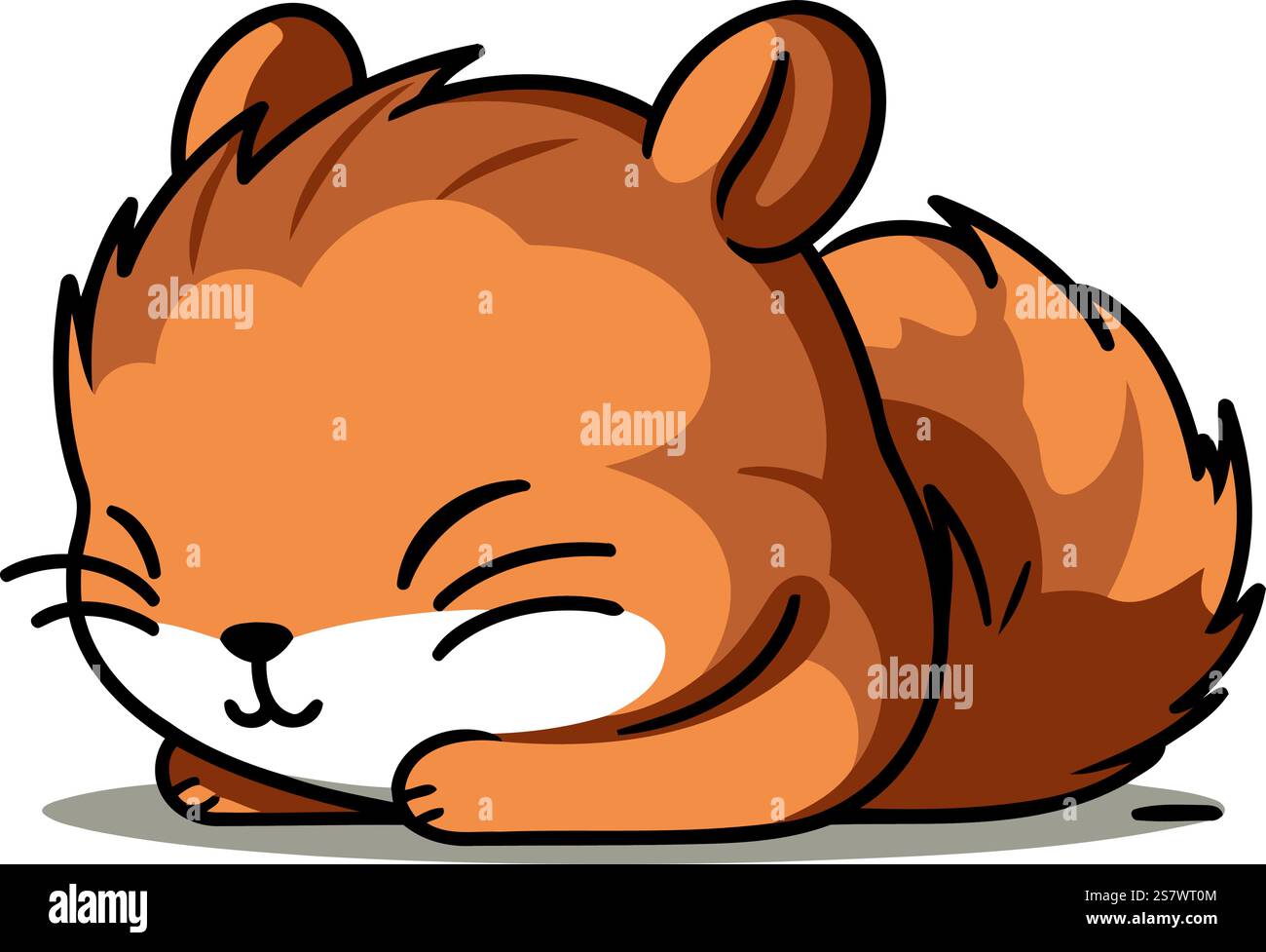 Cute little chipmunk sleeping. Vector cartoon character illustration ...