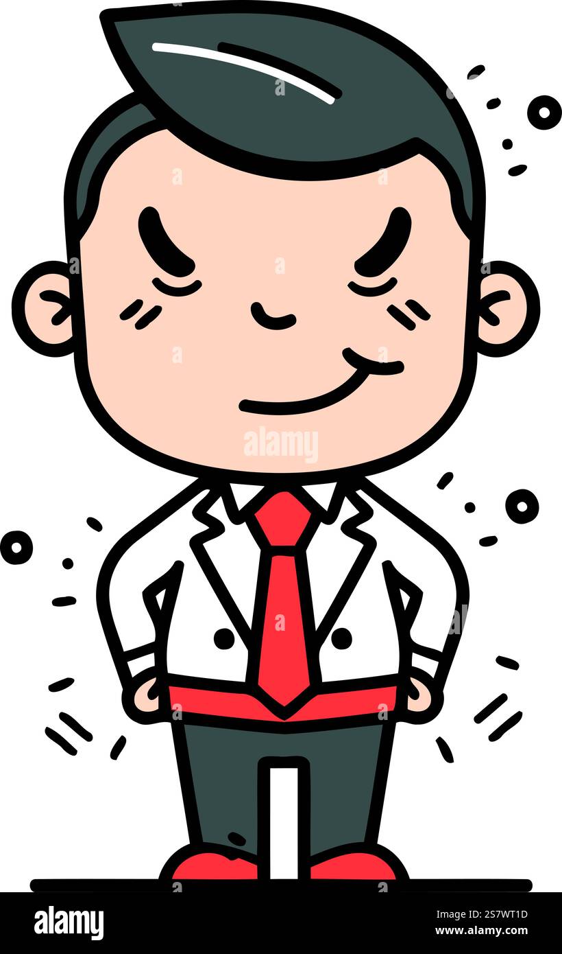 Smiling Man Business Cartoon Vector Illustration Stock Vector Image ...