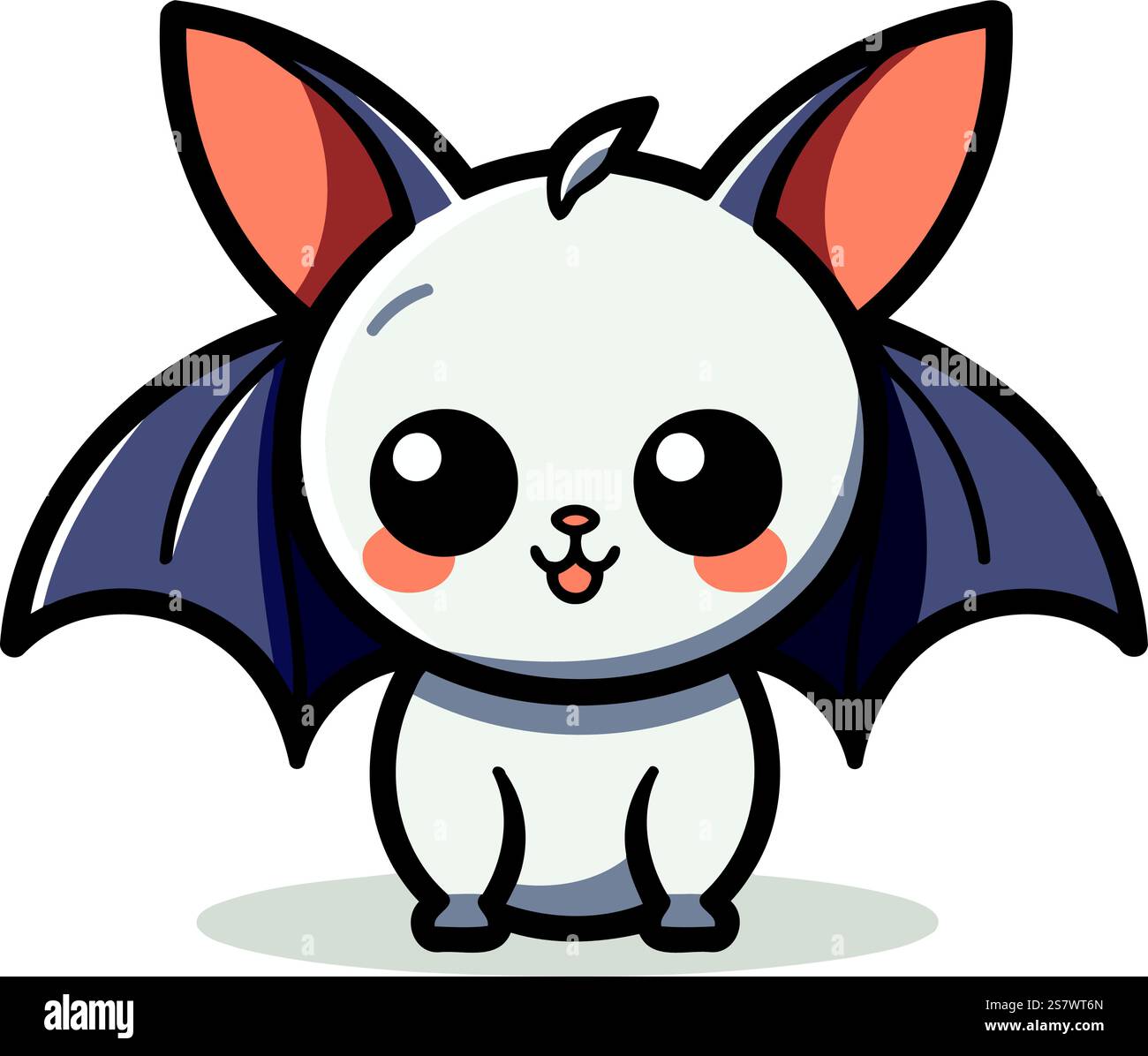 Cute Bat Animal Cartoon Mascot Character Vector Illustration Stock ...