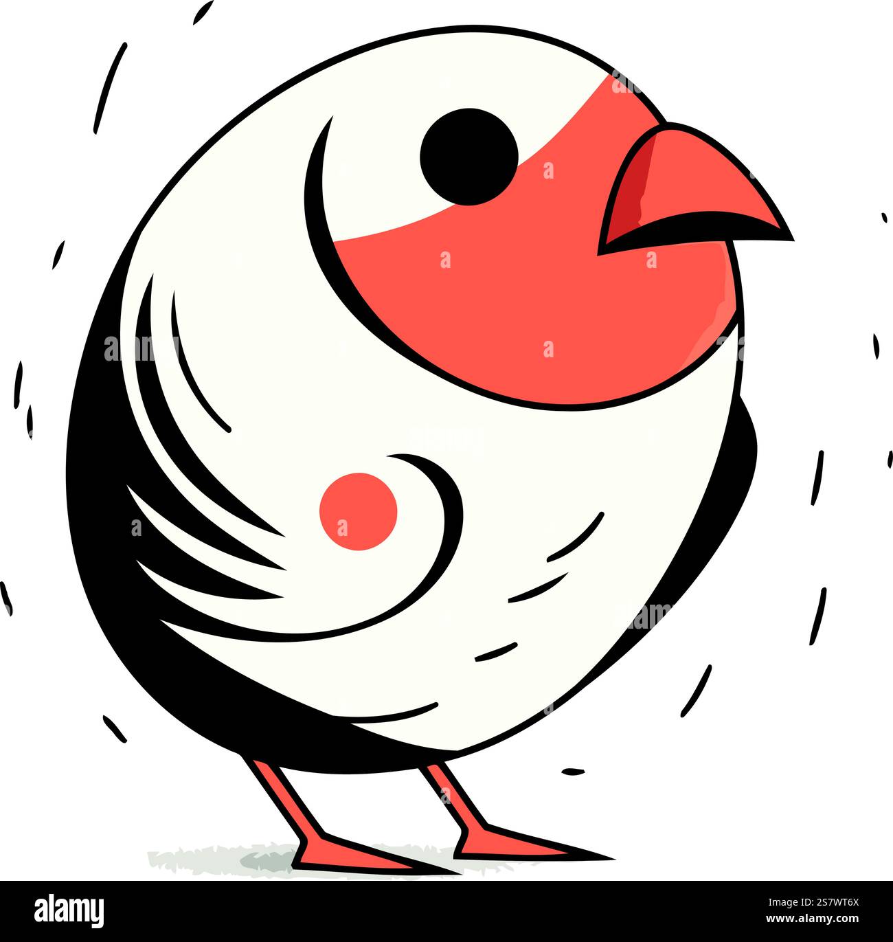 Cartoon illustration of a cute little bird. Vector clip art Stock ...