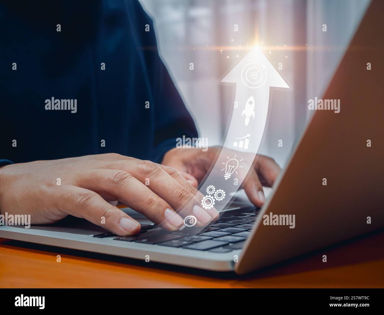 Business growth process background, investment profit, vision to ...