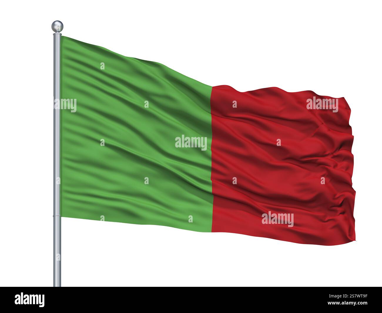 Fosses La Ville City Flag On Flagpole, Country Belgium, Isolated On ...