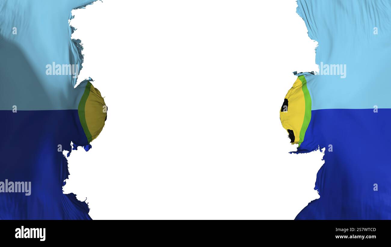 Blasted Caribbean Community flag, against white background, 3d ...