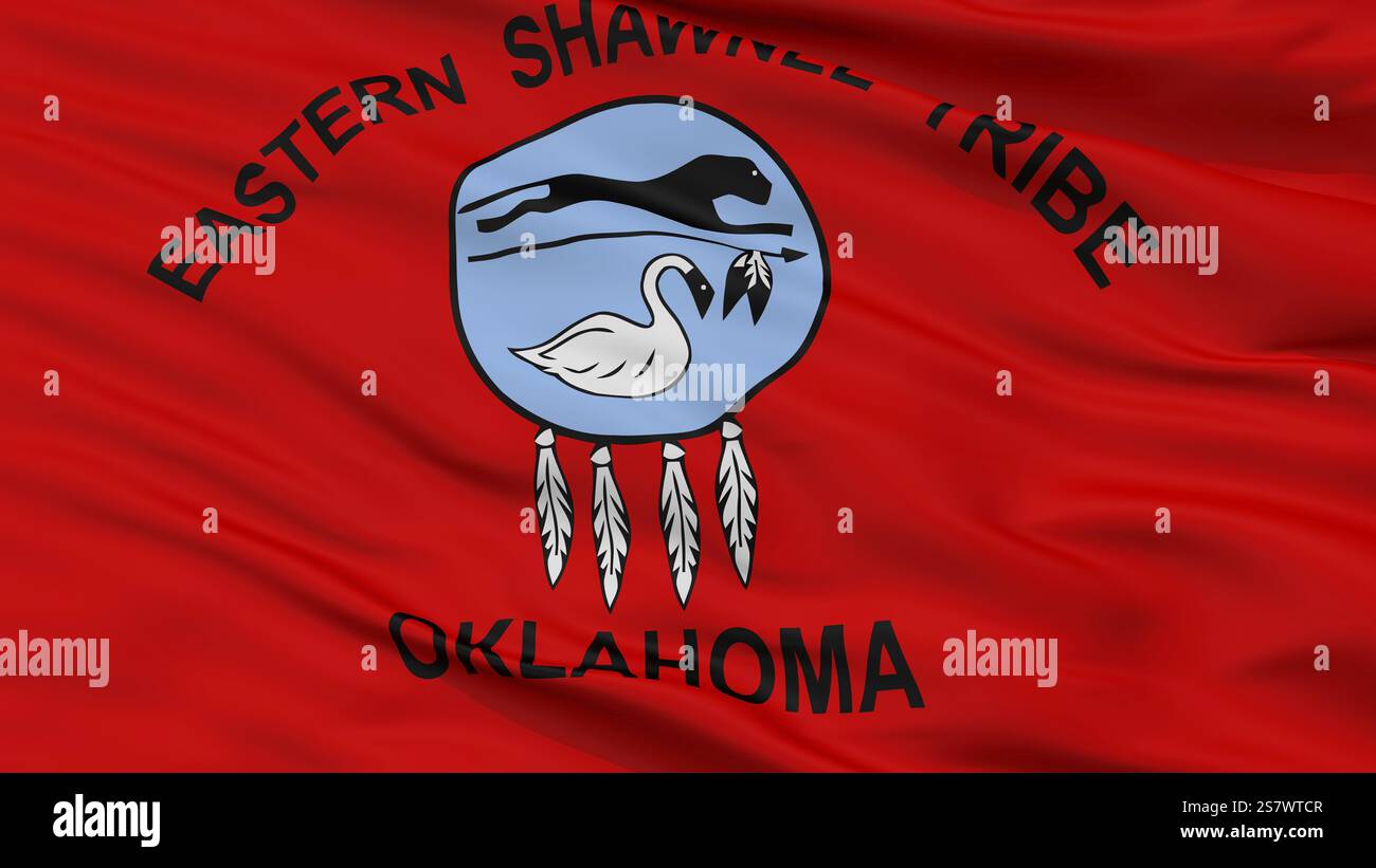 The Eastern Shawnee Tribe Of Oklahoma Indian Flag, Closeup View Stock ...