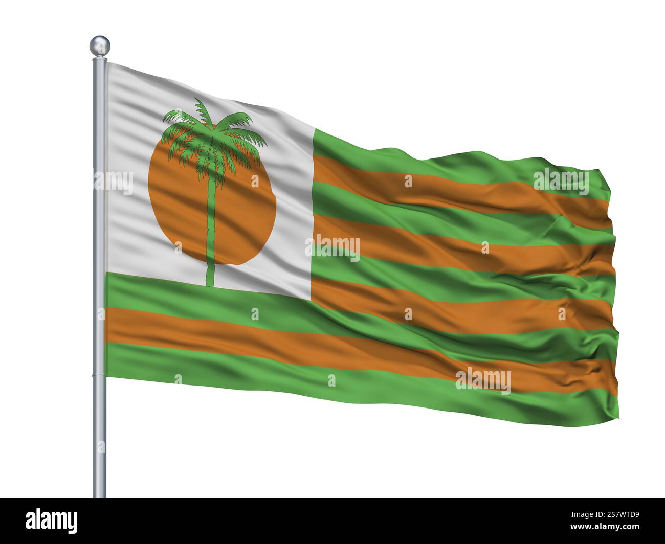 Fuente De Oro City Flag On Flagpole, Country Colombia, Meta Department ...