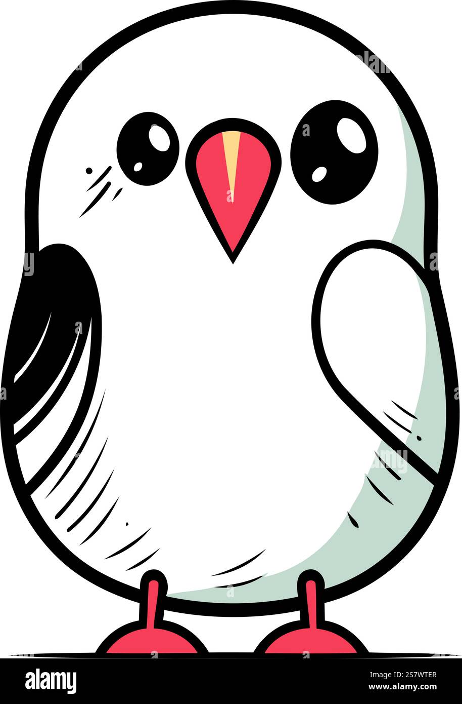 Cute cartoon bird character. Vector illustration isolated on white ...