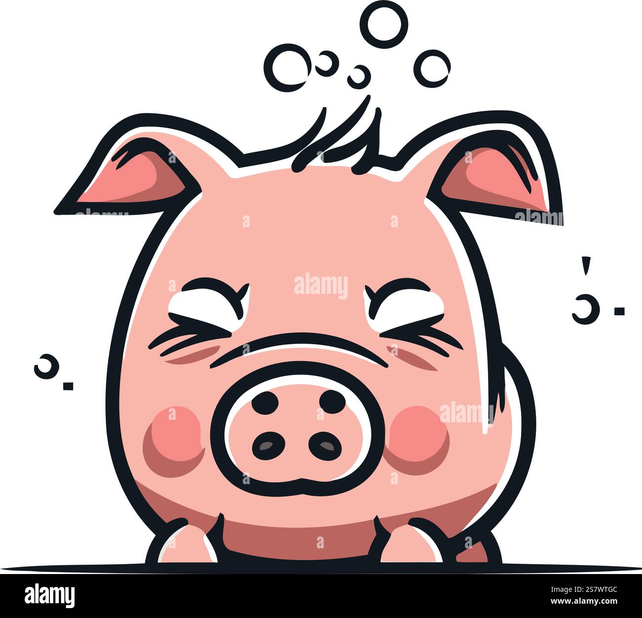 Cute piggy vector illustration. Cute cartoon piggy character Stock ...