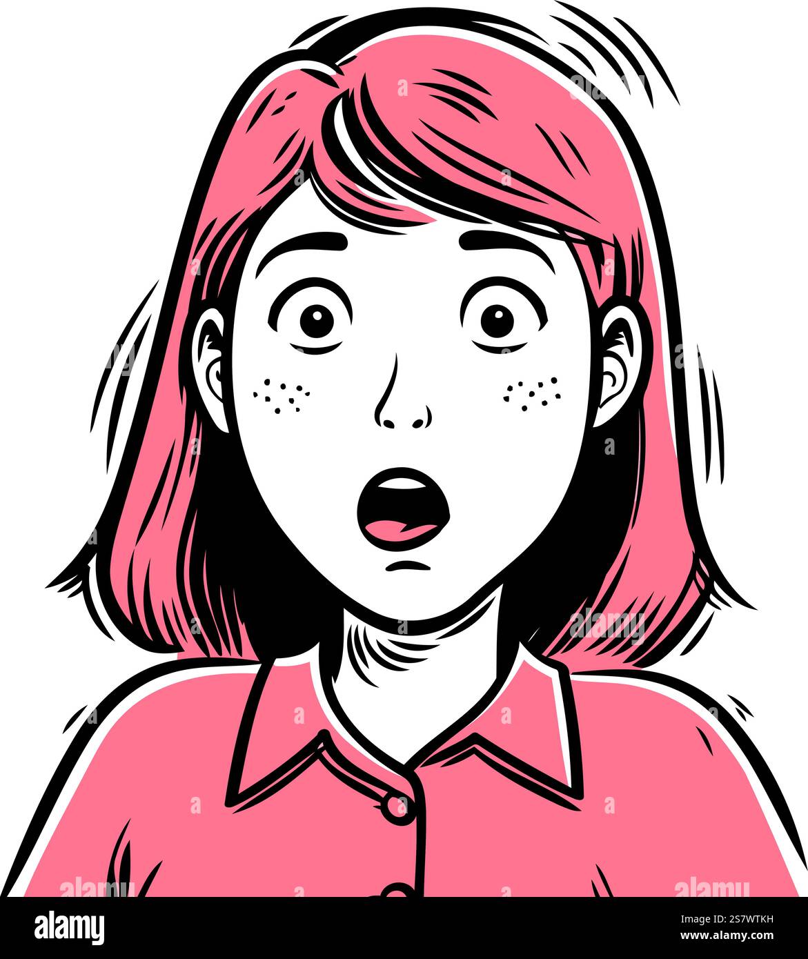 Surprised woman face. Vector illustration in retro comic style Stock ...
