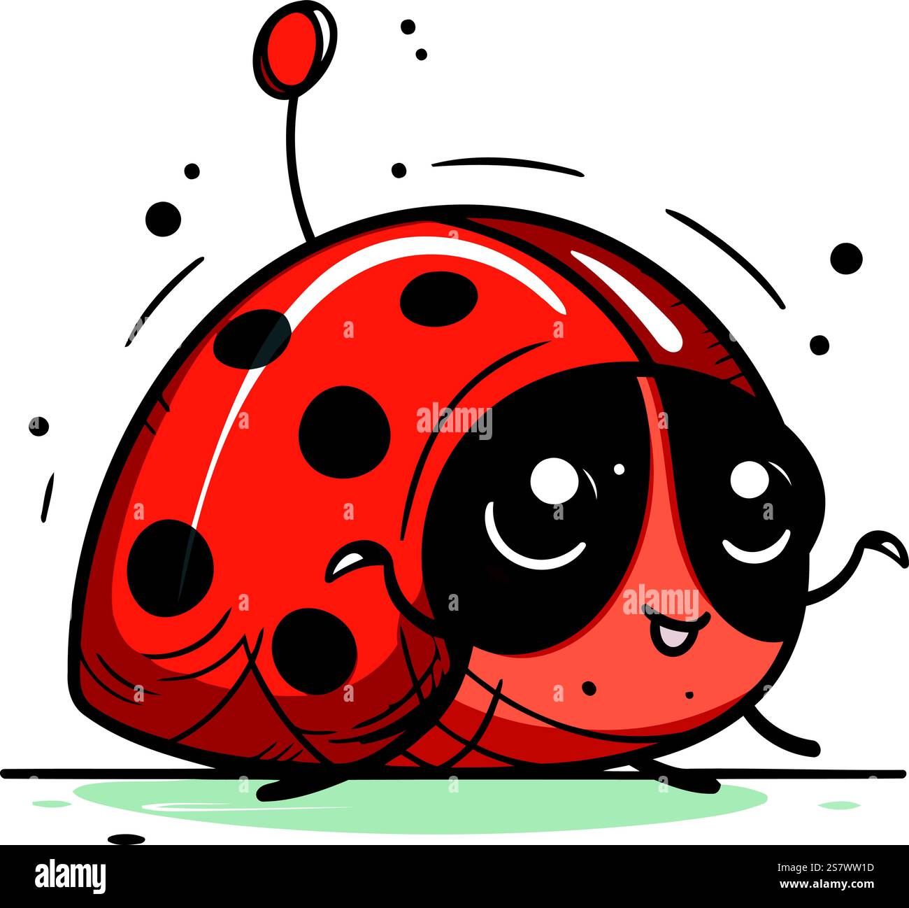 Cute cartoon ladybug. Vector illustration isolated on white background ...