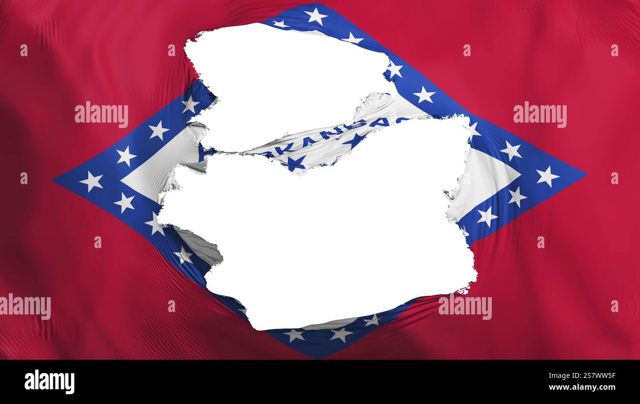 Tattered Arkansas state flag, white background, 3d rendering Stock ...
