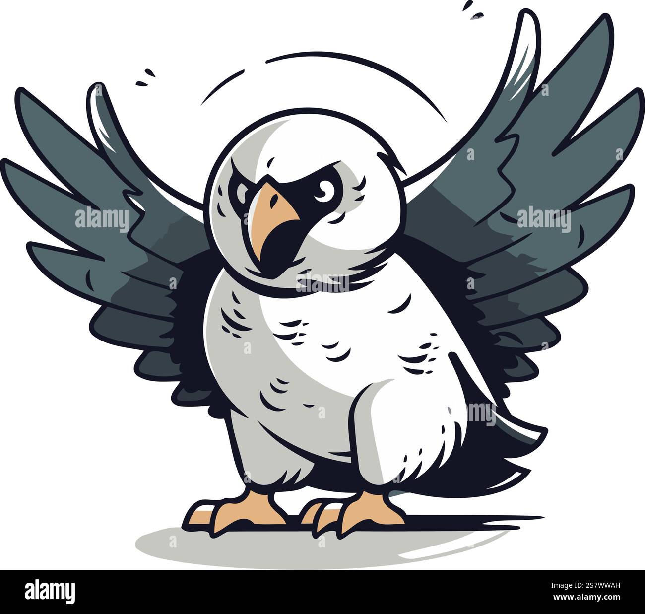 Illustration of a white eagle with wings outspread. Vector illustration Stock Vector Image & Art ...