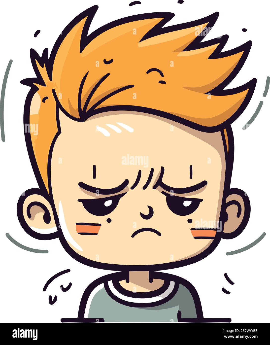 Angry boy. Vector illustration in cartoon style. Isolated on white ...