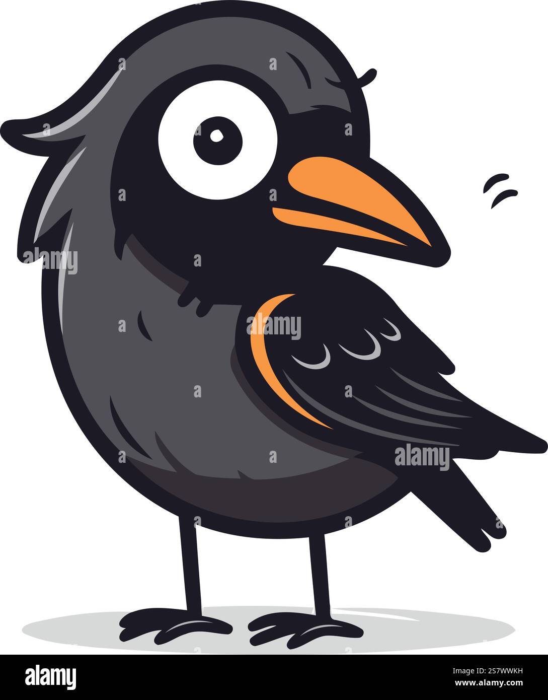 Cute Blackbird Cartoon Mascot Character Vector Illustration Stock ...