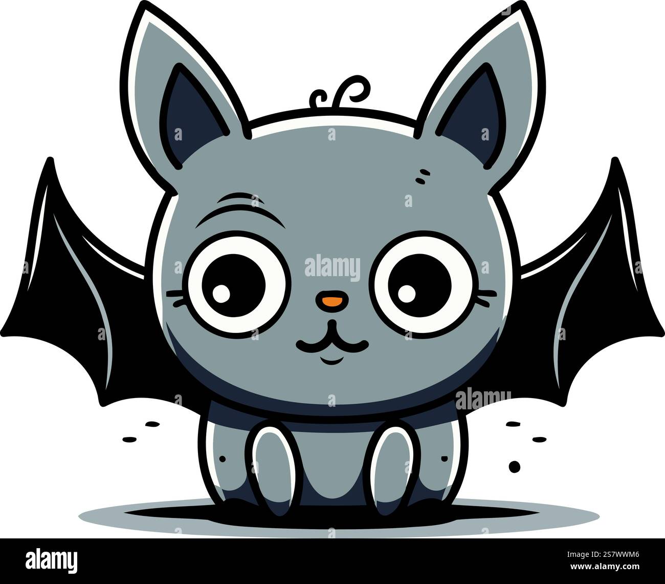 Cute cartoon bat. Vector illustration isolated on a white background ...